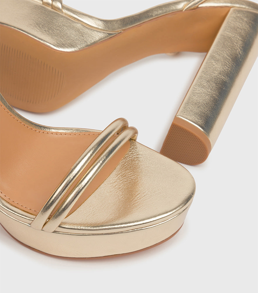 Laura Gold Platform Sandal – London Rebel